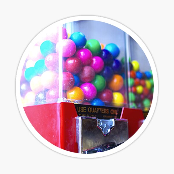 "Quarter Candy Gum Ball Machine Vintage Nostalgia " Sticker for Sale by ...