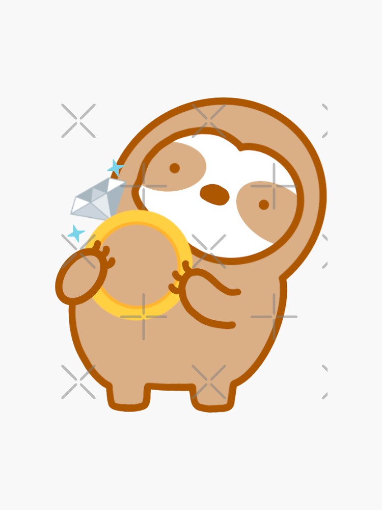 "Cute Wedding Ring Sloth " Sticker by theslothinme | Redbubble