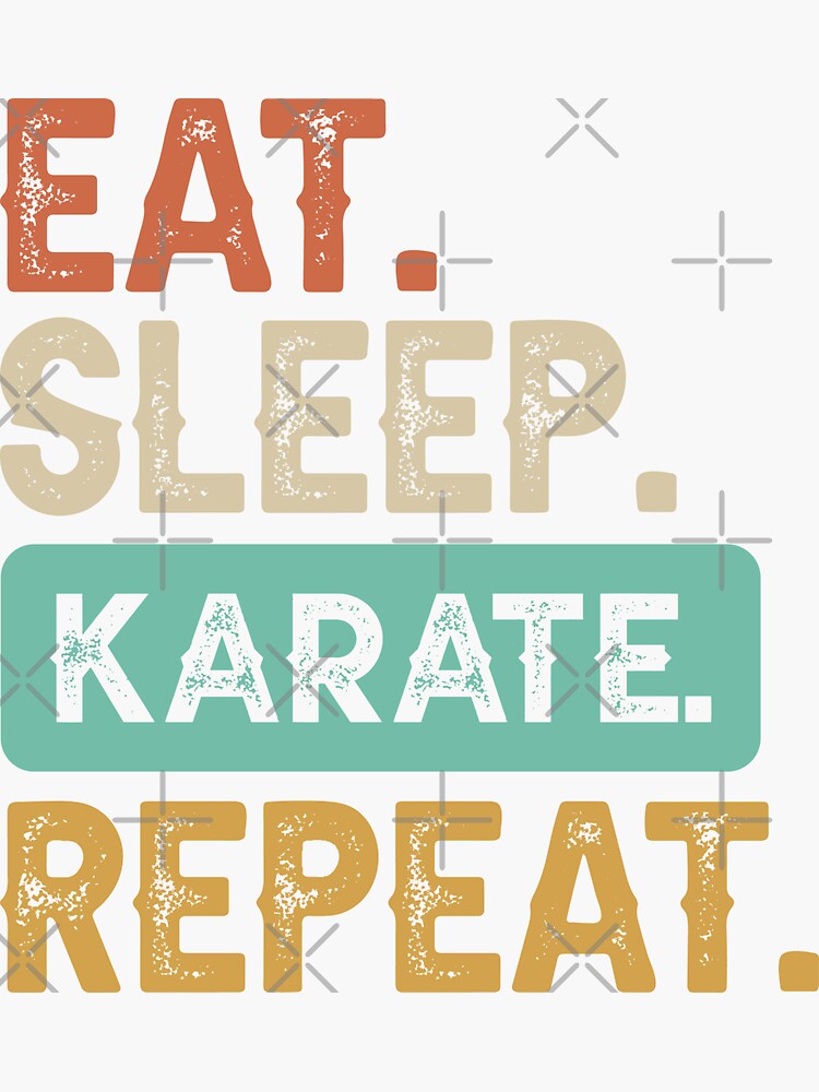 "Eat Sleep Karate Repeat, quote Martial Arts cool Fighting" Sticker for ...