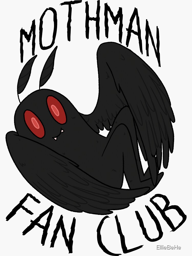 "Cute Mothman Cryptid Fanclub" Sticker by EllieBeHe | Redbubble