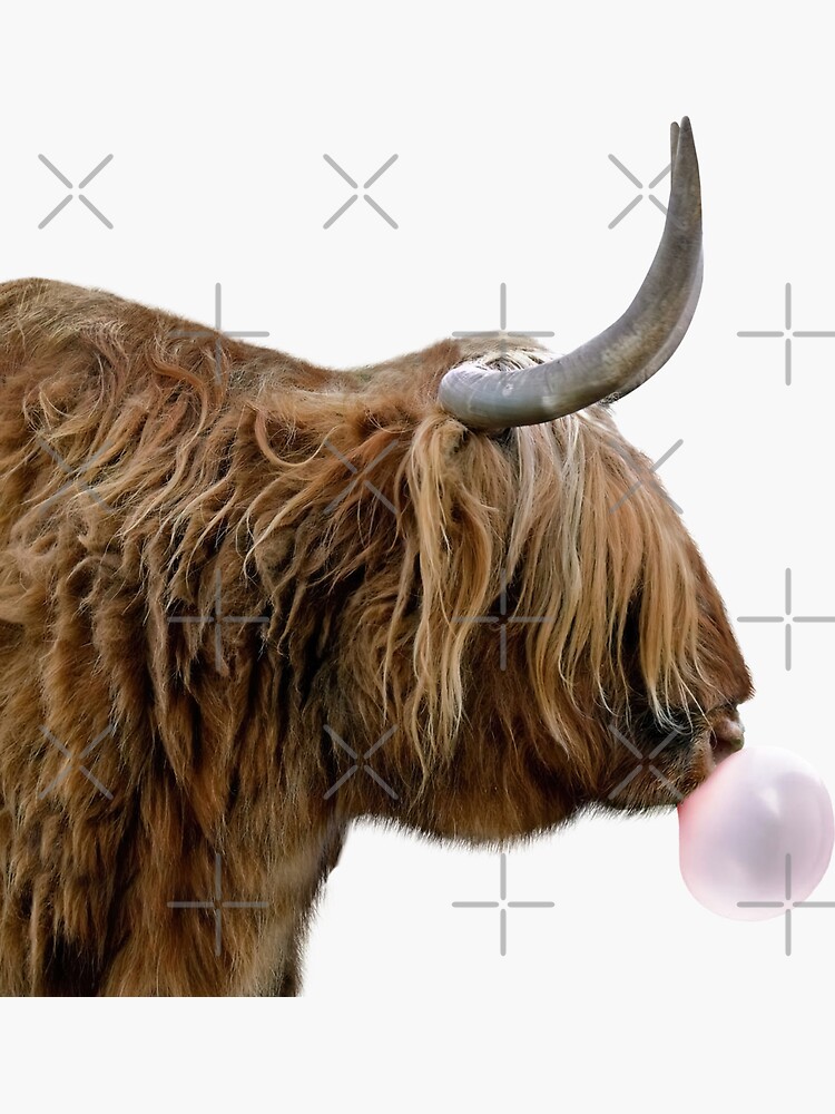 "Bubble Gum Cow " Sticker by Flash-Flood | Redbubble