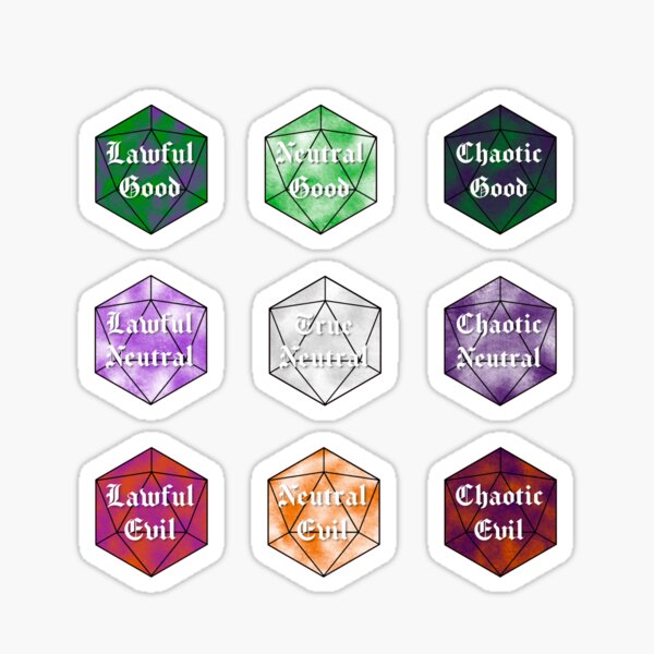 "Full Alignment Chart d20 Sticker Set" Sticker for Sale by ...