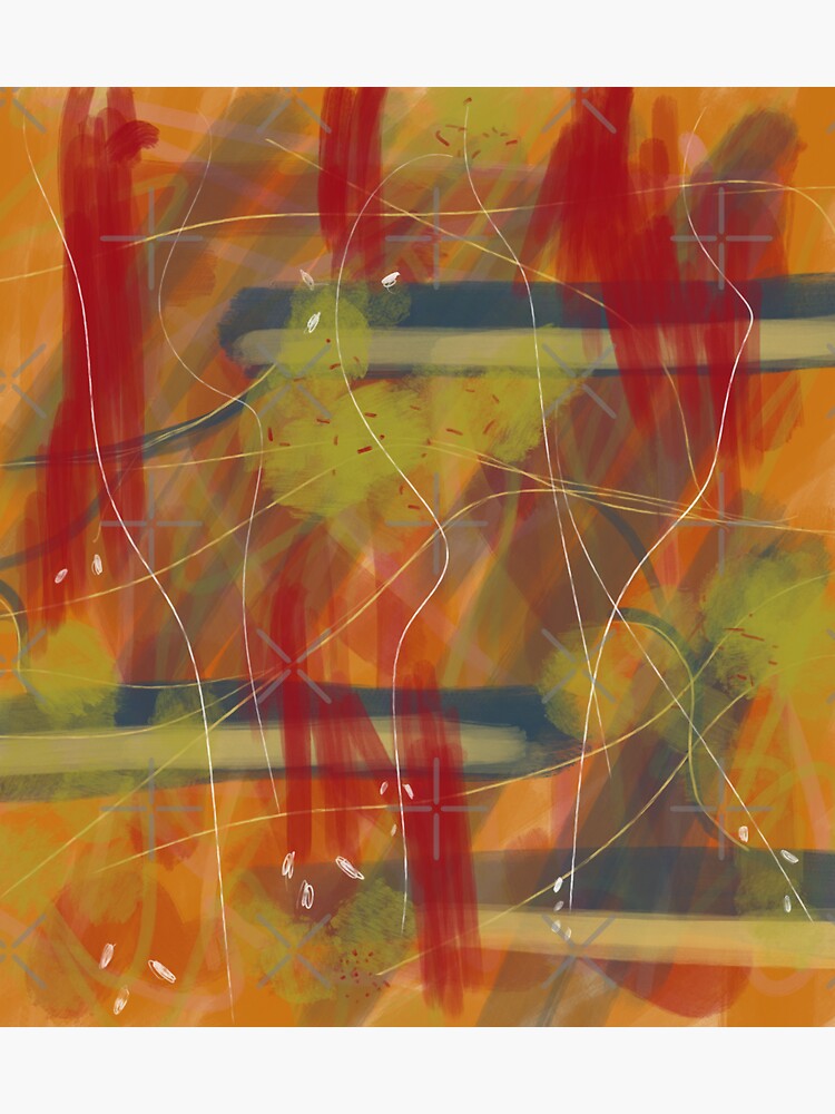 "Abstract natures abstract red and orange forest" Sticker for Sale by ...