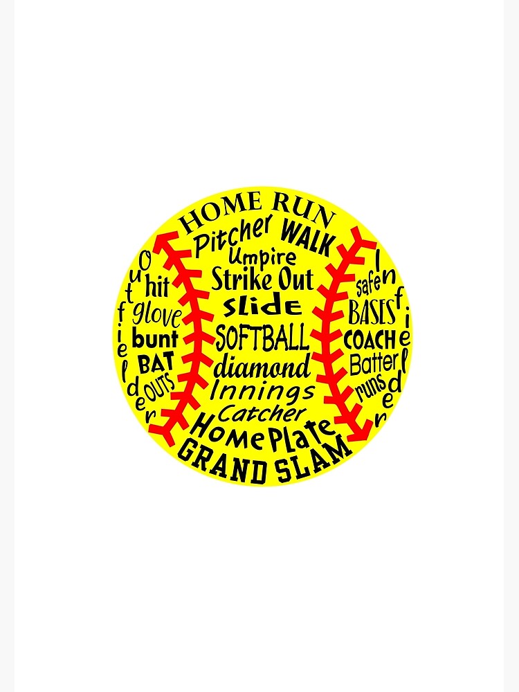 "Softball Inspiration With Words" Poster for Sale by RhondaCav | Redbubble