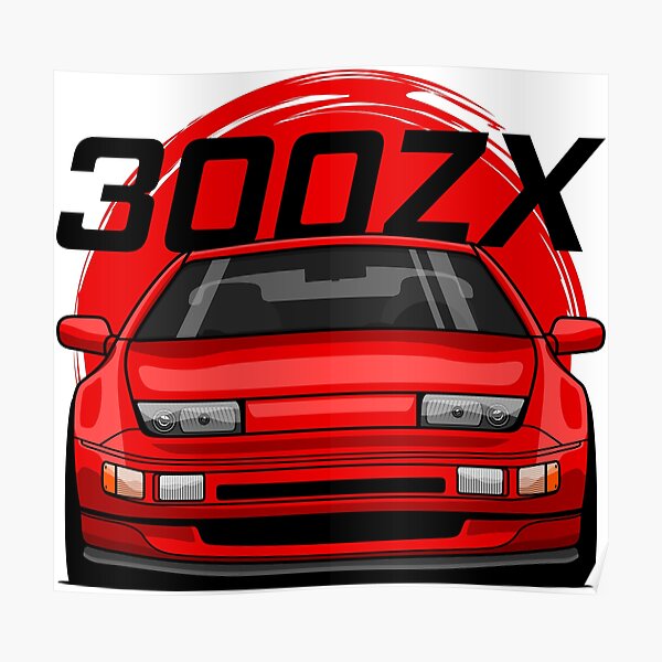 "Red 300ZX Z32" Poster for Sale by goldentuners | Redbubble