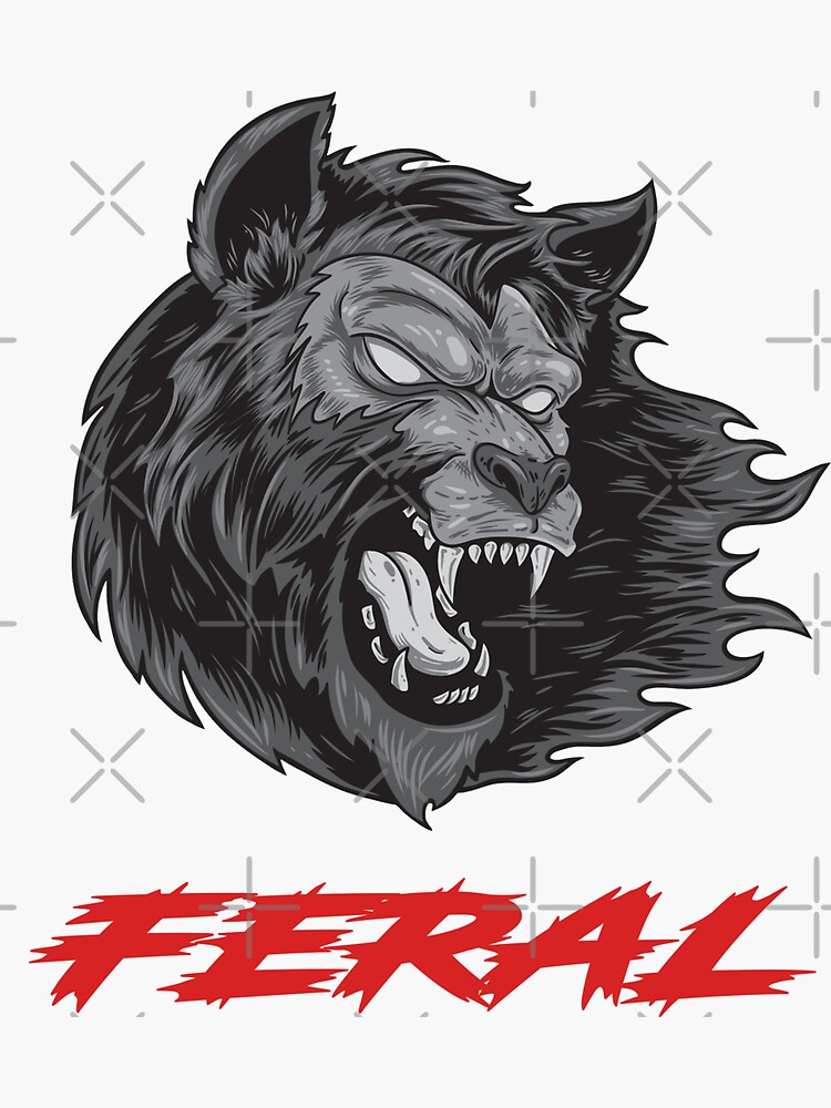"I Am Feral: Feral lion ,feral wolf" Sticker by RYUK20 | Redbubble