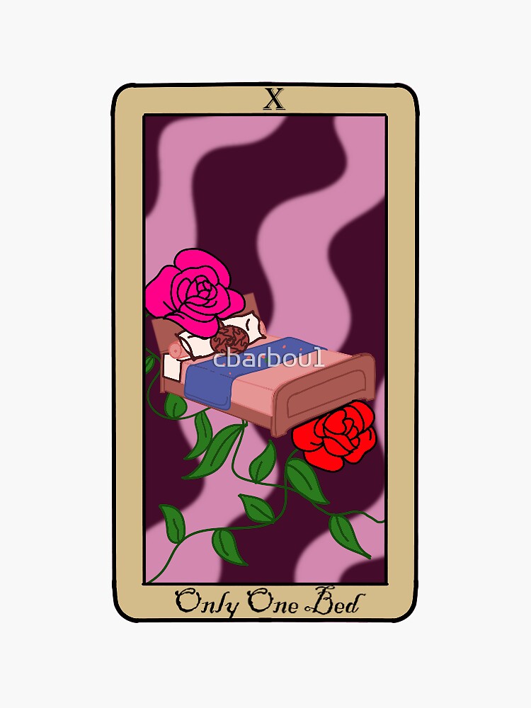 "Only one bed tarot card" Sticker by cbarbou1 | Redbubble