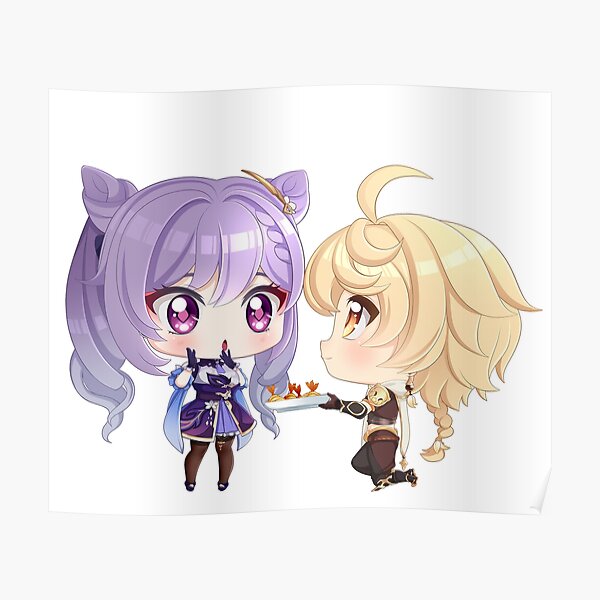 Genshin Impact Aether X Keqing Poster By Mocheekanon Redbubble 