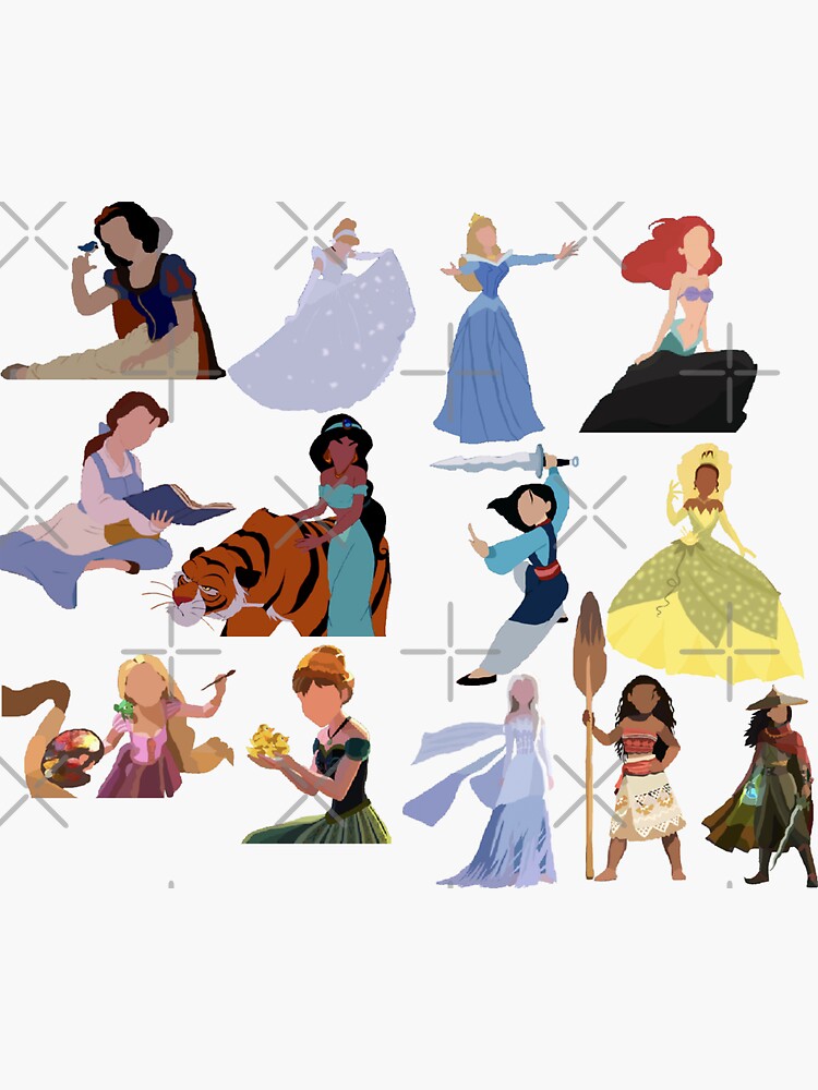 "All Princesses Sticker Pack" Sticker by mikkyd8888 | Redbubble