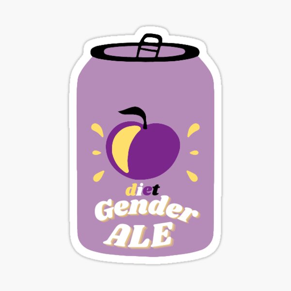"Diet Gender Ale Nonbinary Pride Soda" Sticker for Sale by Probably-Fae ...