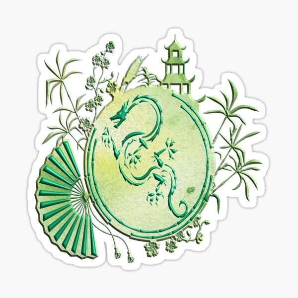 "China Jade" Sticker by ArtfulDragon | Redbubble
