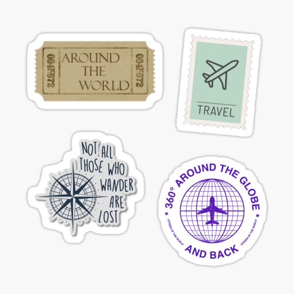 "TRAVEL / WORLDWIDE / PLANE / STICKER PACK BUNDLE " Sticker for Sale by ...