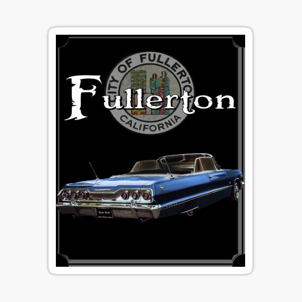 "Downtown Fullerton Lowrider" Sticker by Tricky1369 | Redbubble