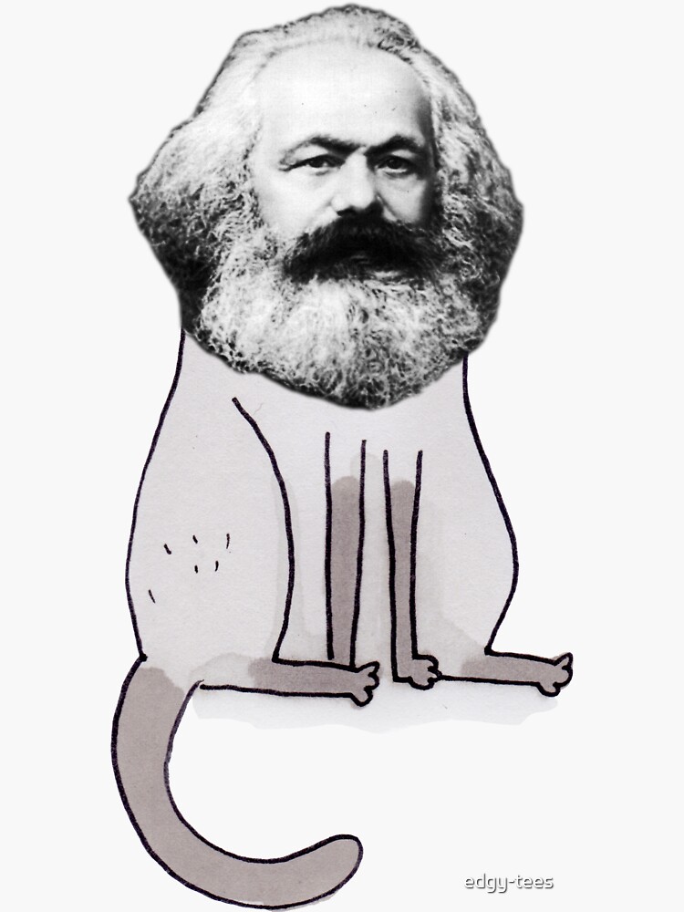 "Karl Marx the Cat" Sticker for Sale by edgy-tees | Redbubble
