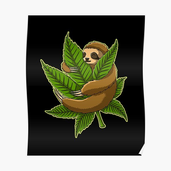 "Bun Weed Sloth" Poster for Sale by Pstawicki | Redbubble