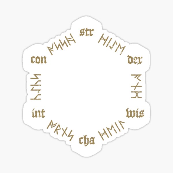 "D20 Heavy Metal DnD Runes" Sticker by DnlDesigns | Redbubble