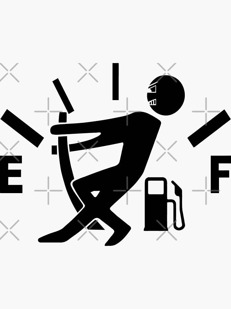 "Funny Gas Full Tank Empty Men Car bumper" Sticker for Sale by ...