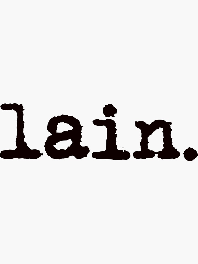"lain { black }" Sticker for Sale by angelmoth | Redbubble