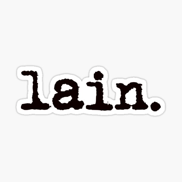 "lain { black }" Sticker for Sale by angelmoth | Redbubble