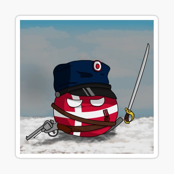 "Danish Countryball w/ Background" Sticker by nnihpirG | Redbubble