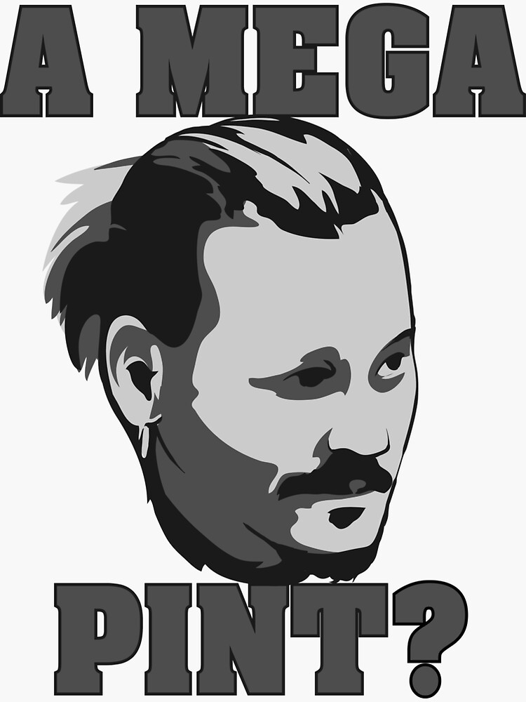 "A MEGA PINT? " Sticker by SubtleReference | Redbubble