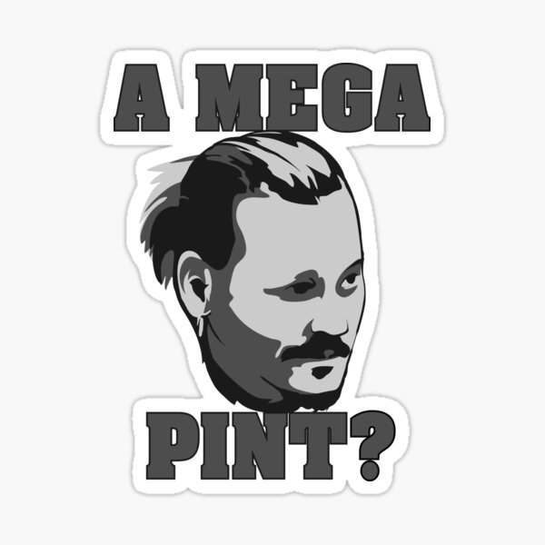 "A MEGA PINT? " Sticker by SubtleReference | Redbubble