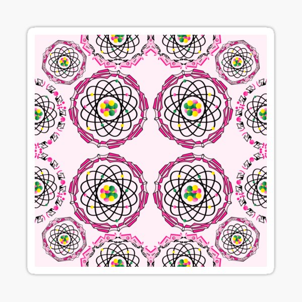 "Seamless Atomic Structure in Micro-Mandala World" Sticker by ...