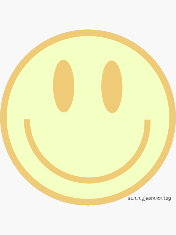 "Smiley face yellow" Sticker by sammyjeanmontag | Redbubble