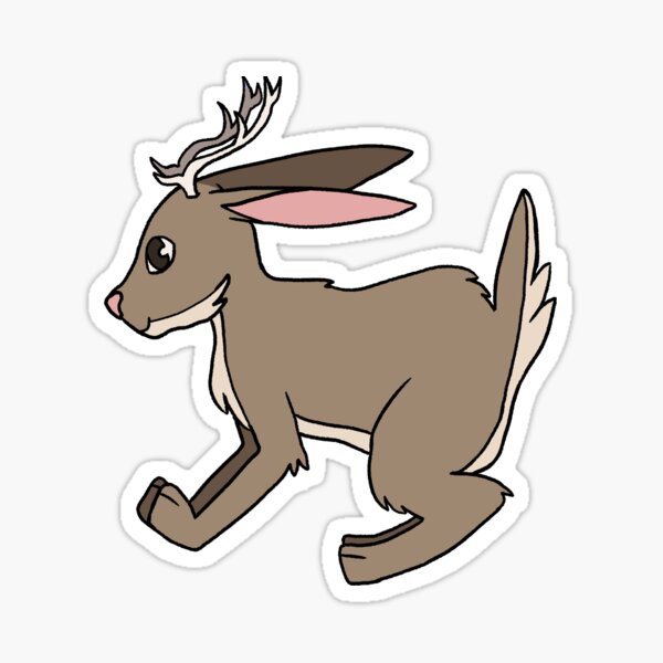 "Cute Folklore Jackalope Cartoon" Sticker by EllieBeHe | Redbubble