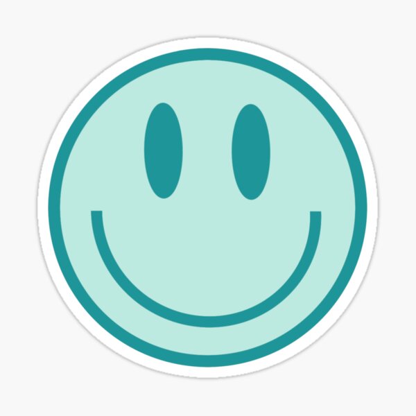 "Smiley face turquoise " Sticker for Sale by sammyjeanmontag | Redbubble