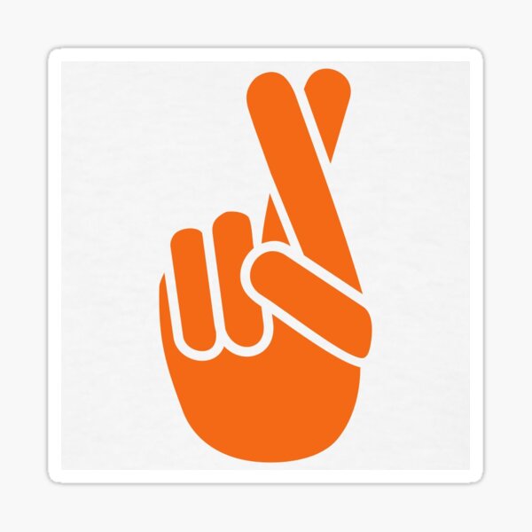 "Fingers crossed " Sticker by Singerevita | Redbubble