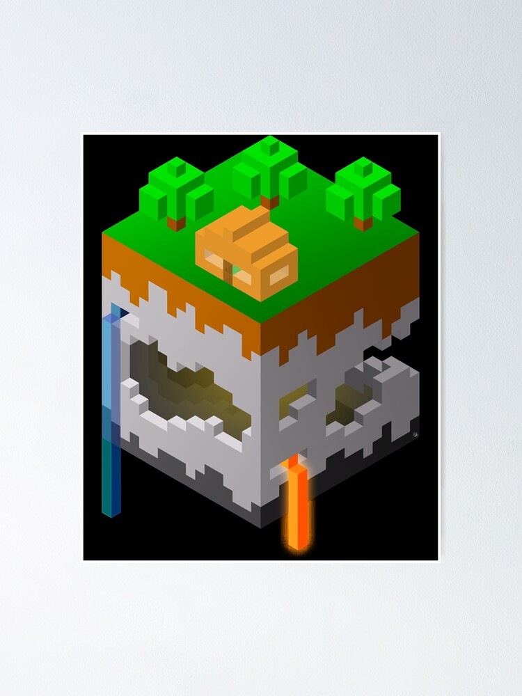 "Minecraft Block Sticker" Poster for Sale by PavelNeved | Redbubble