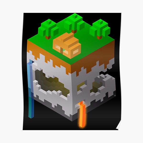 "Minecraft Block Sticker" Poster for Sale by PavelNeved | Redbubble