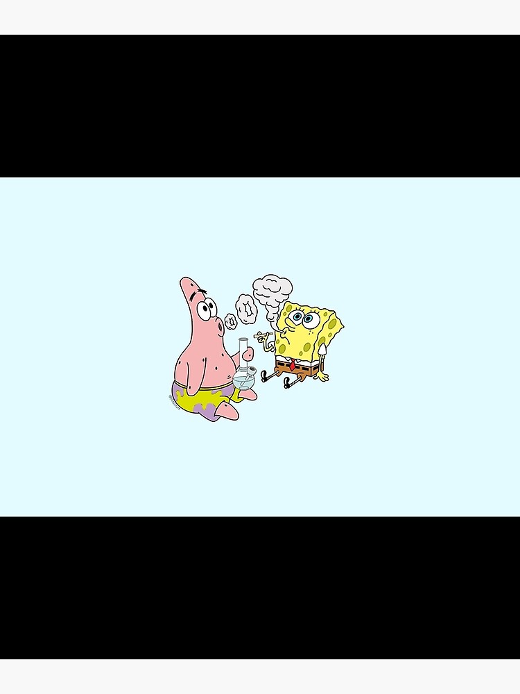 Spongebob And Patrick Smoking Weed Cannabis Cartoon Art Zipper Pouch