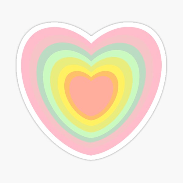 "rainbow heart pink tone" Sticker by Tina-studio | Redbubble