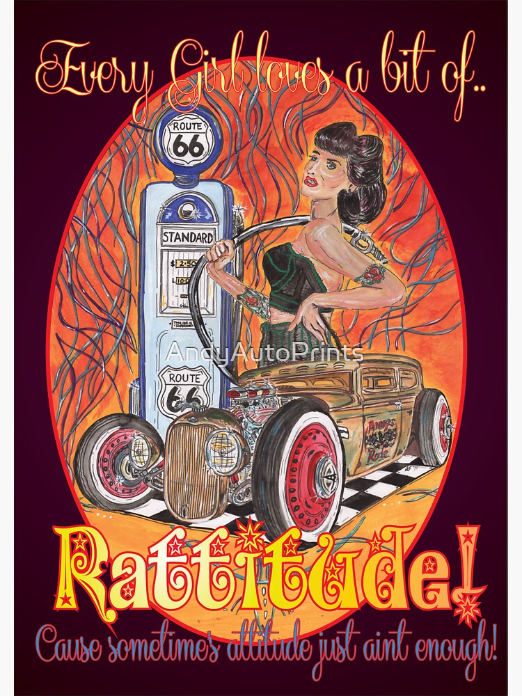 "Rattitude" Sticker for Sale by AndyAutoPrints | Redbubble
