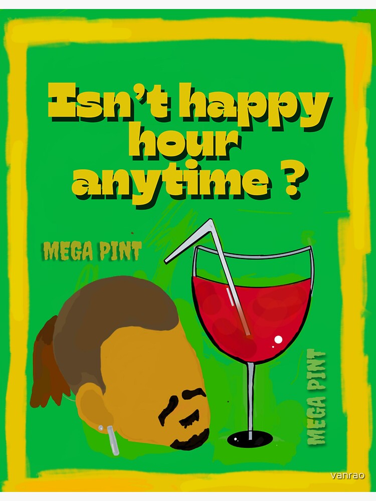 "Johnny Depp “Isn’t happy hour anytime?” Mega Pint meme " Sticker by ...