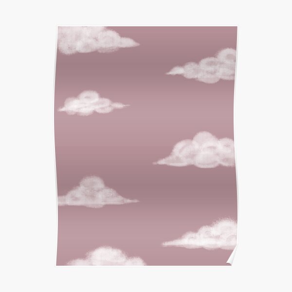 "Cute Clouds Cloudy Nude Pink Background - Seven Clouds " Poster for Sale by Ro8thie | Redbubble