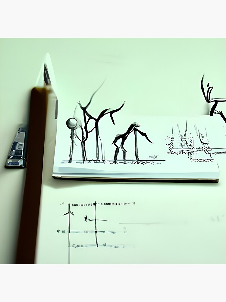 "Living Stick Figures, AI Art" Poster for Sale by TwoMilesBlue | Redbubble