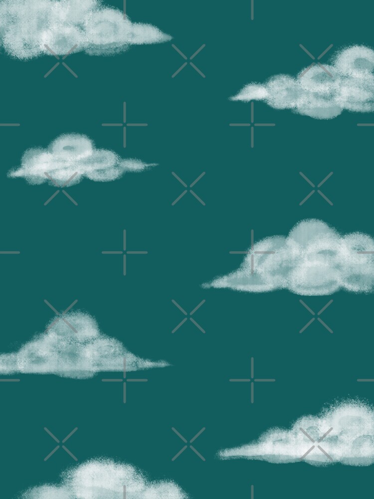 "Cute Clouds Cloudy Emerald Green Background - Seven Clouds " Sticker ...