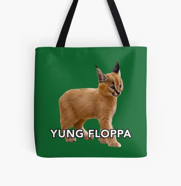 "Yung Floppa peeker meme peeking Big lil floppa baby caracal " Tote Bag ...