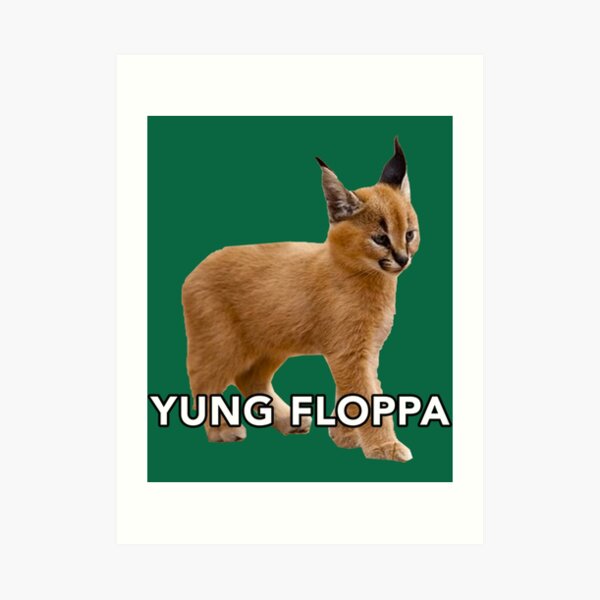 Lámina artística «Yung Floppa peeker meme mirando a escondidas Big lil ...