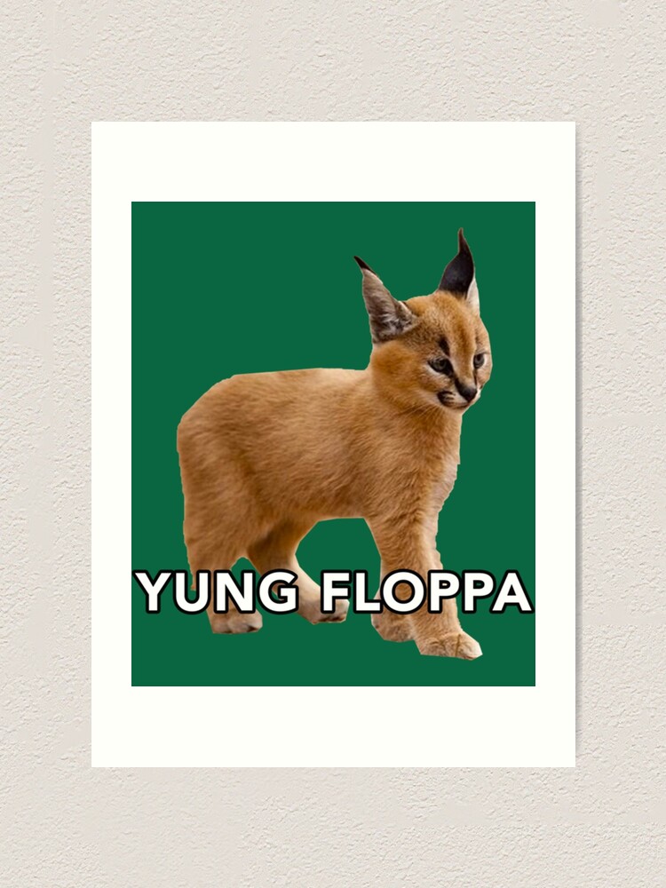Lámina artística «Yung Floppa peeker meme mirando a escondidas Big lil ...