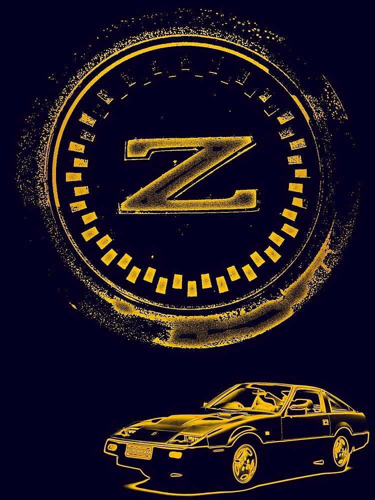 "Z Badge and 300ZX Z31 - Gold" Art Print by DatsunStyle | Redbubble