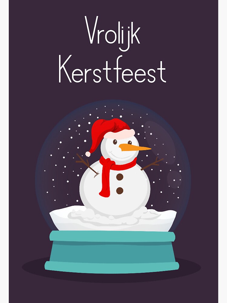 Dutch Christmas card with Dutch language merry Christmas greeting Greeting Card