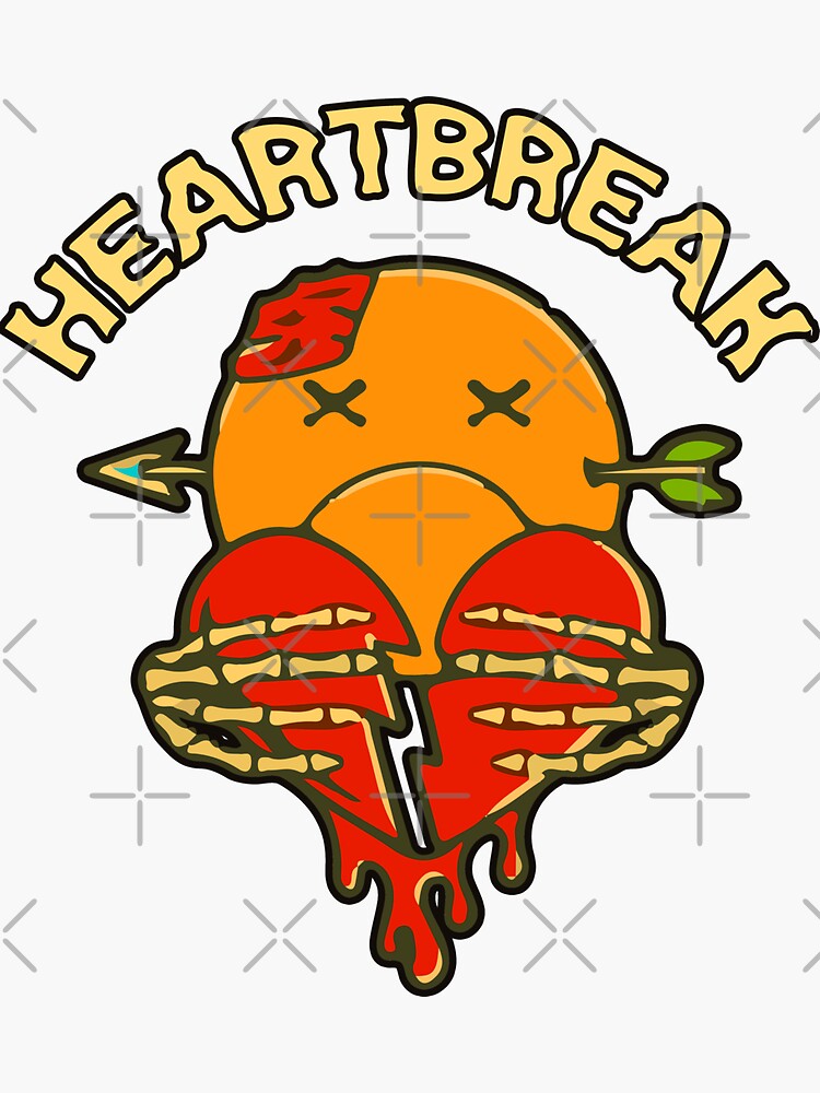 "HEARTBREAK " Sticker by H-RF | Redbubble