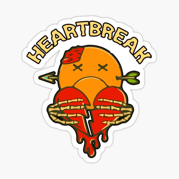 "HEARTBREAK " Sticker by H-RF | Redbubble