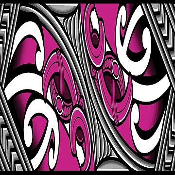 "TNT - maori design with carving pattern border - PINK" Art Board Print ...