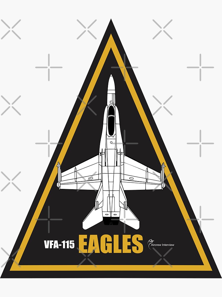 "F/A-18 Hornet - VFA-115 Eagles" Sticker by ACInterview | Redbubble