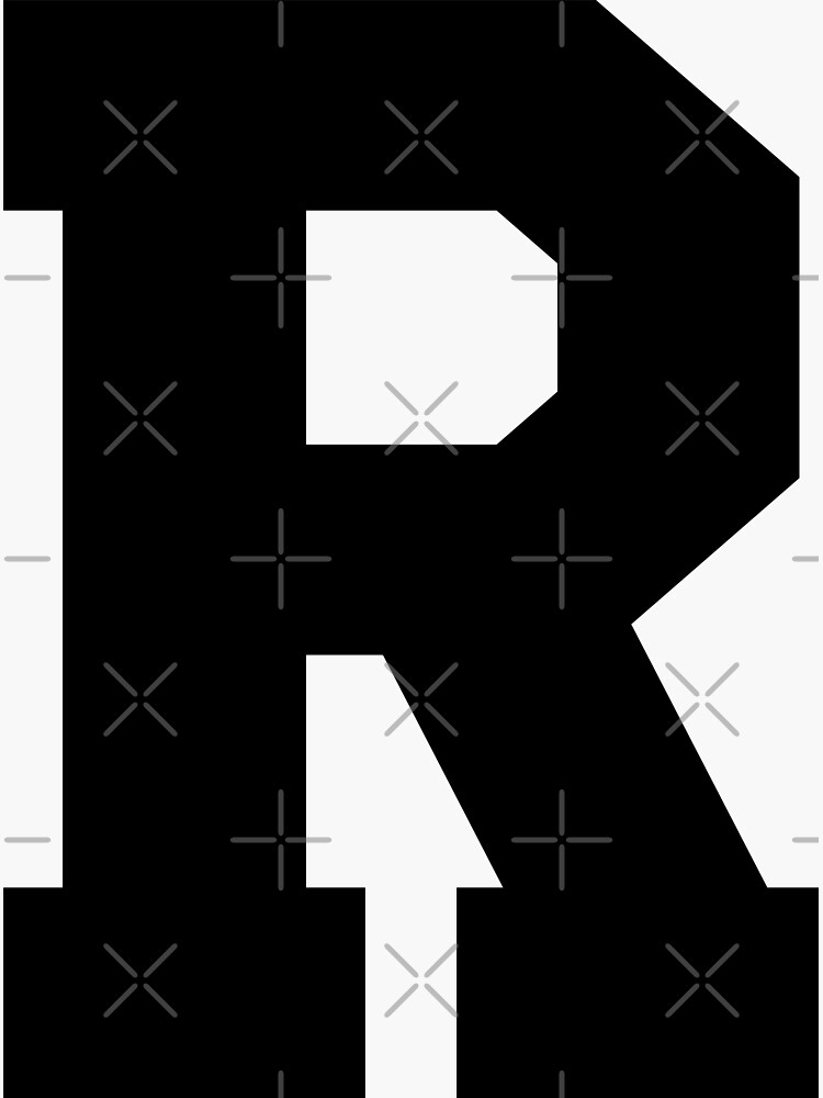 "Alphabet, Black R, Sports letter R" Sticker for Sale by TheCultStuff ...